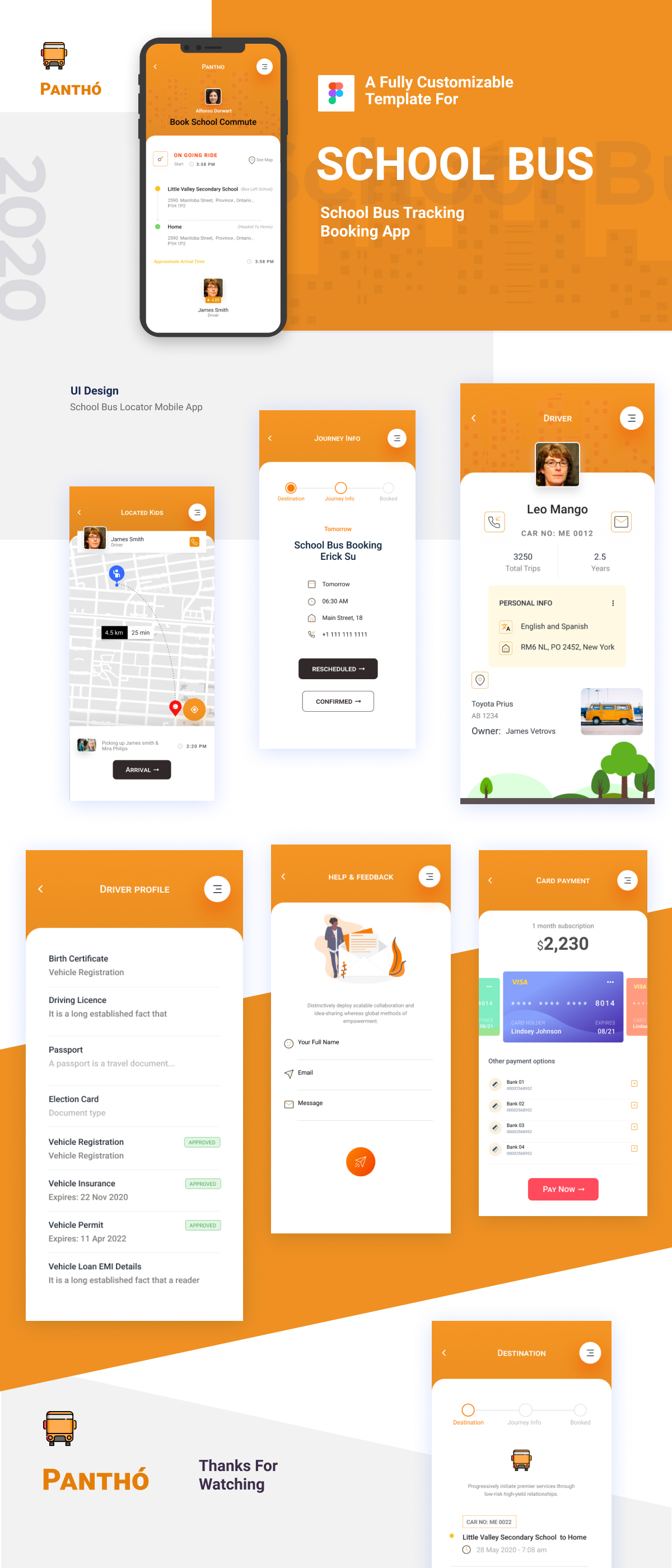 Panthó | School Bus Tracking Figma Template by WordPress-Studio | ThemeForest